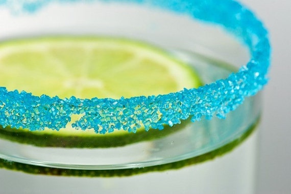 Sky blue cocktail rim sugar. Drink recipes by dellcovespices