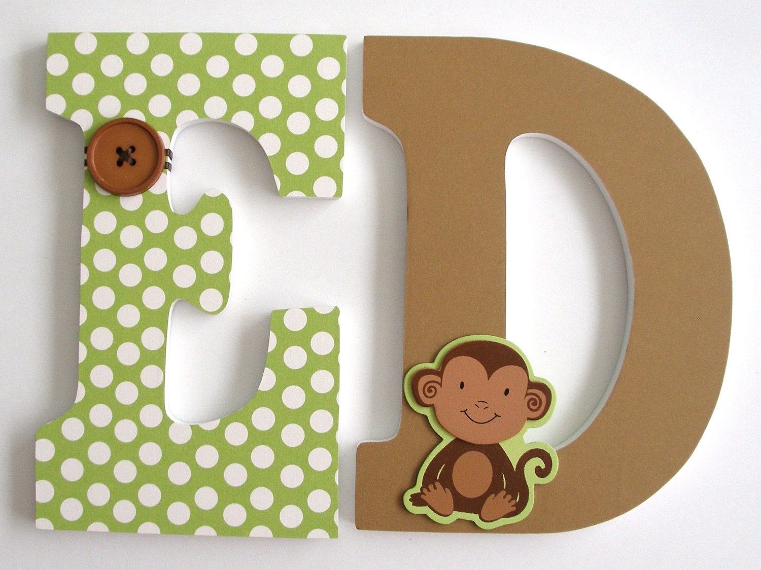 Monkey Custom Wooden Letters Personalized Nursery Name Décor