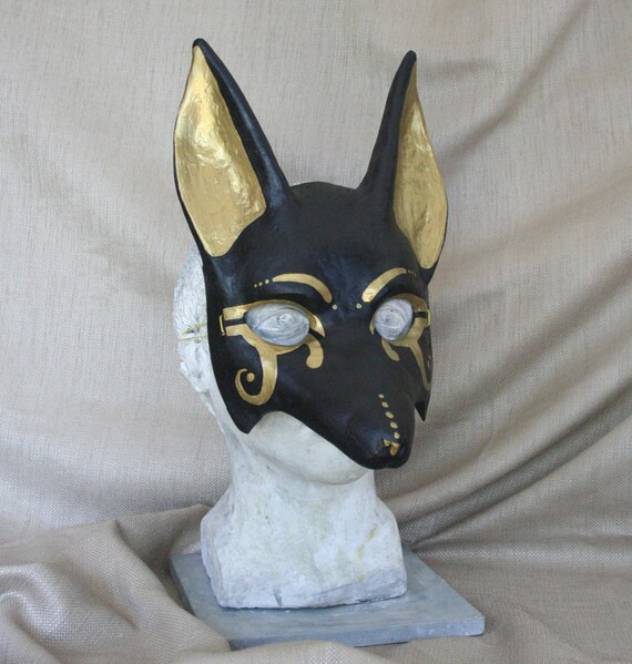 Egyptian Anubis Mask Metallic gold with extra large ears