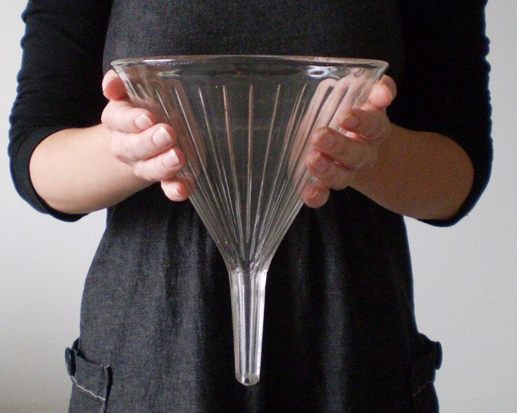 Vintage Glass Funnel Large 1 Qt. Laboratory / Pharmacy