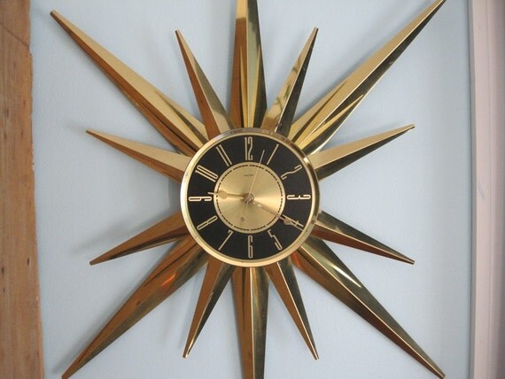 Vintage Welby Atomic Star Wall Clock Eames Era