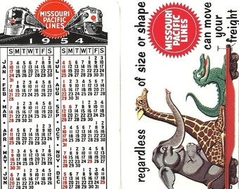 1954 calendar | Etsy