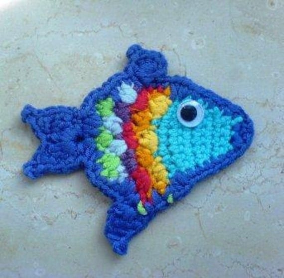 Multicolour Fish Applique Crochet PDF Pattern instant download