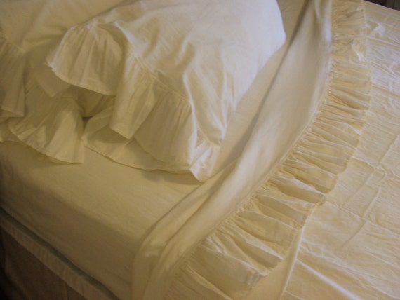 shabby chic cotton ruffled sheets