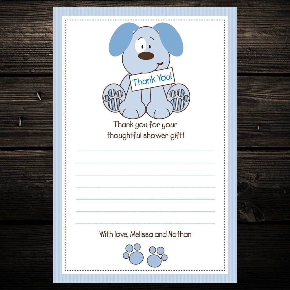 Puppy Dog Thank you Notes baby shower thank yous birthday
