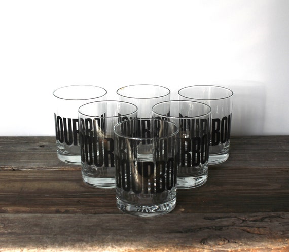 Items Similar To Vintage Bourbon Glasses Set Of 6 On Etsy