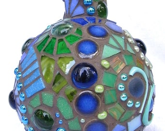 Volcano Mosaic Bottle by waschbear on Etsy