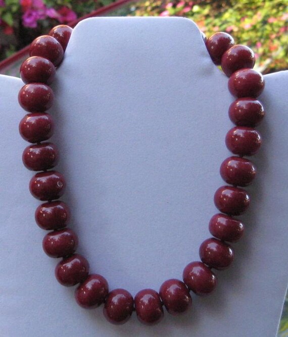 Chunky Red Jade Necklace