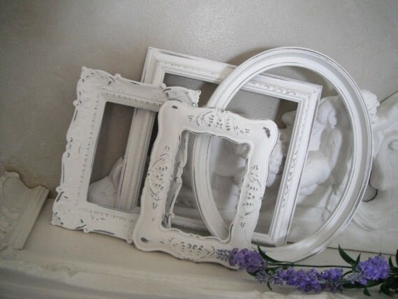 picture frames shabby chic French country white photo