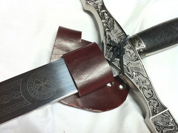 Renaissance Faire Sword Frog Right Hip with Peace Tie