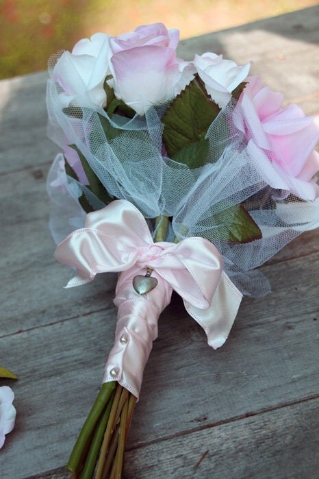 Shabby Chic Rose Bouquet Pale Pink And Blush Bridal Bouquet