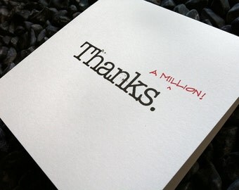 Thanks a million | Etsy