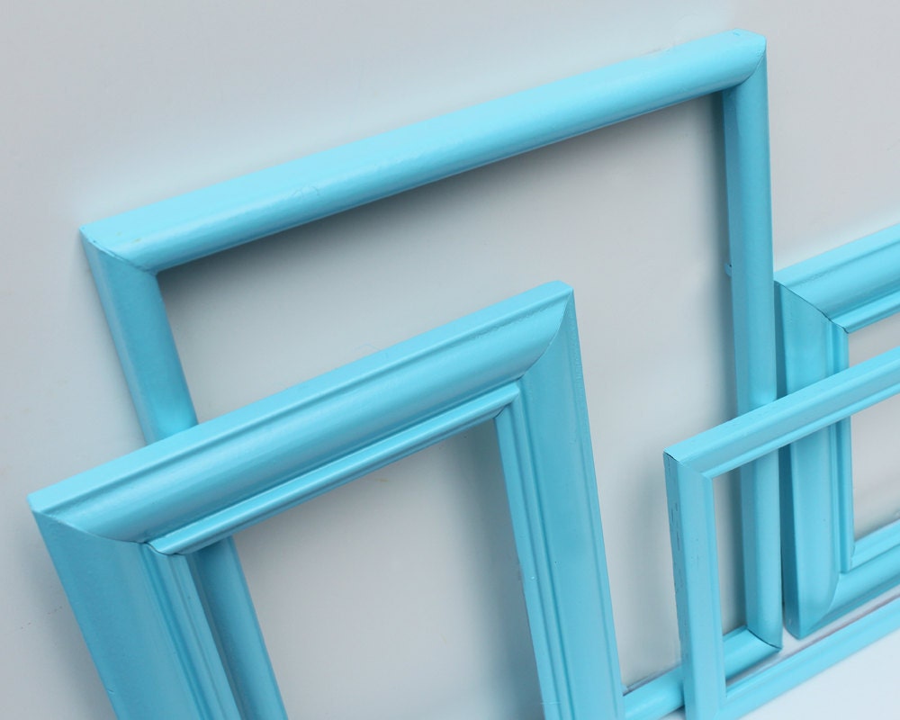 Reclaimed Aqua Frame Collection Set of 4