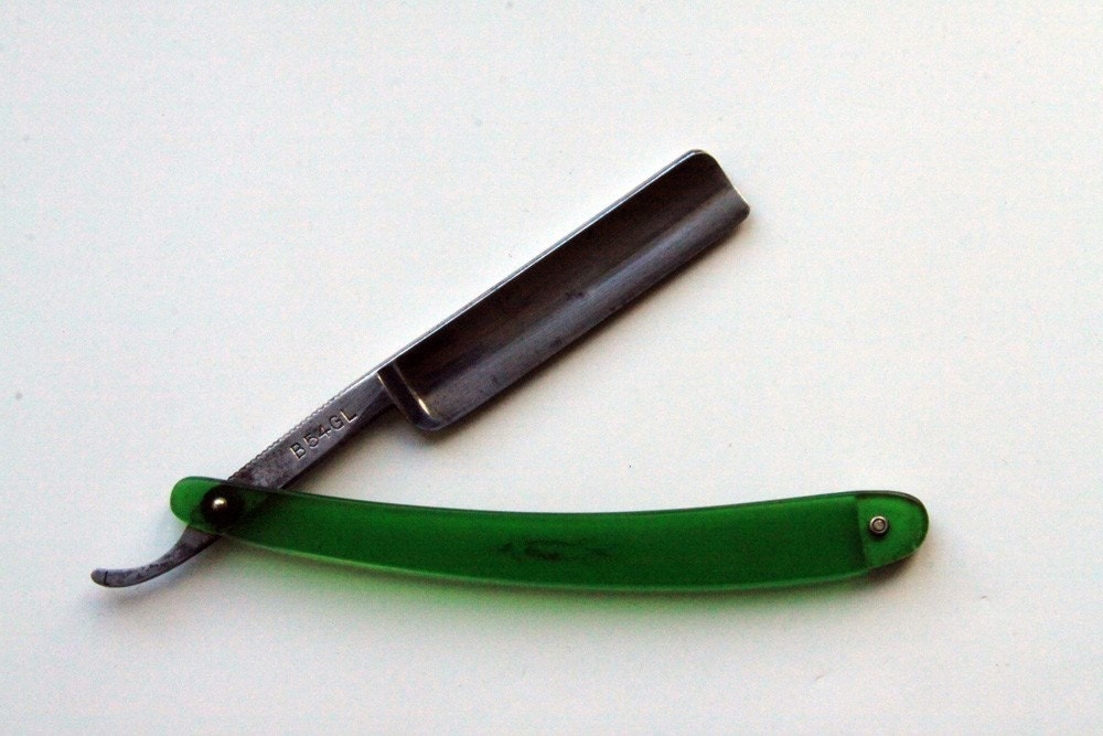 Lucky Luciano Green Lizard Straight Razor