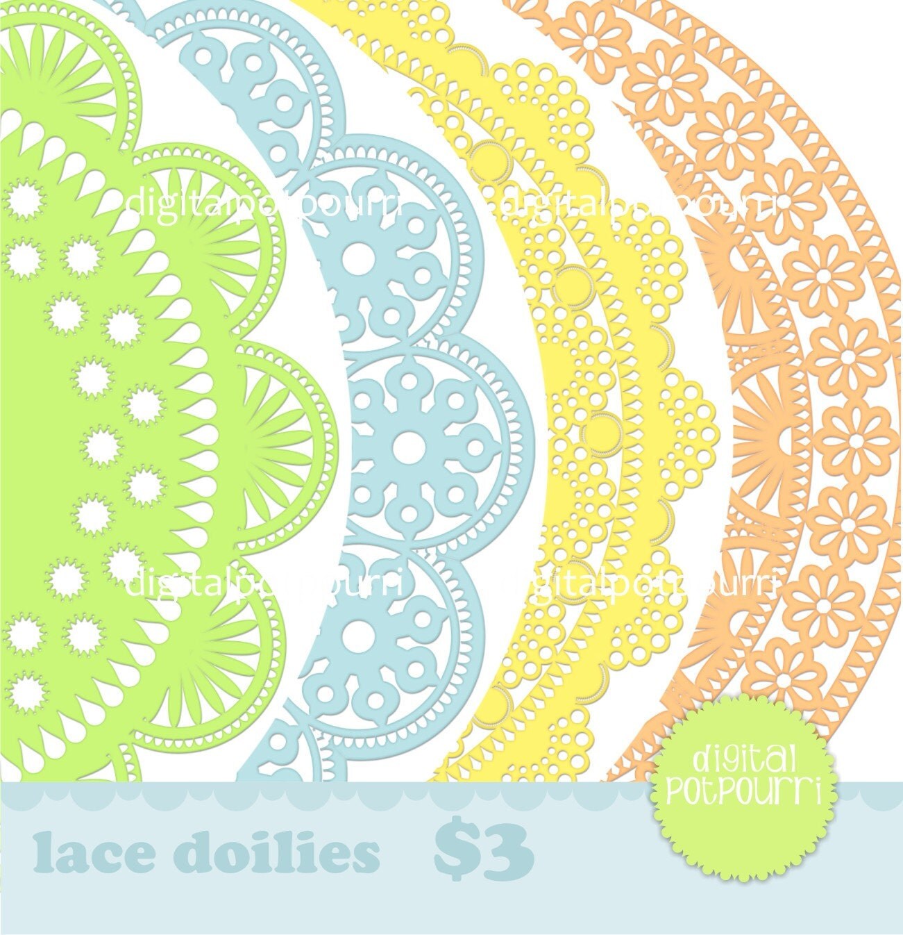 buy2get1 clipart set doily lace circles by digitalpotpourri
