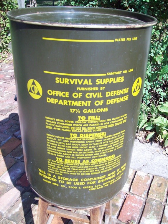 Vintage Civil Defense Drinking Water Container.
