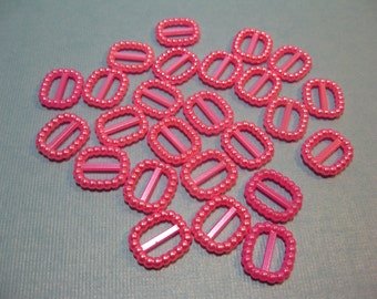 25 Rectangle Pearl Ribbon Slides Sliders Buckles