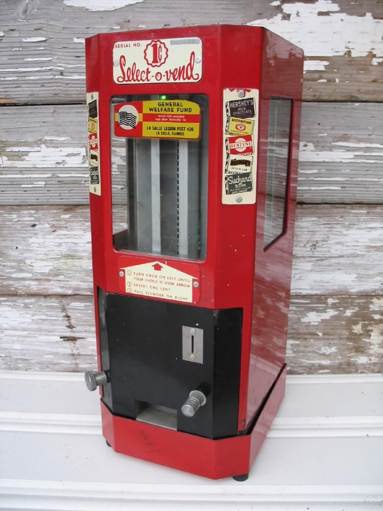 VIntage Candy Machine Select-o-vend 1 cent