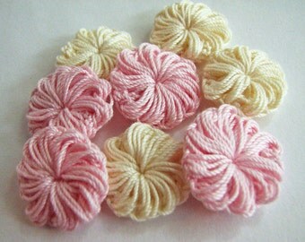 Crochet Thread Flowers 10 Large Flower Appliques All