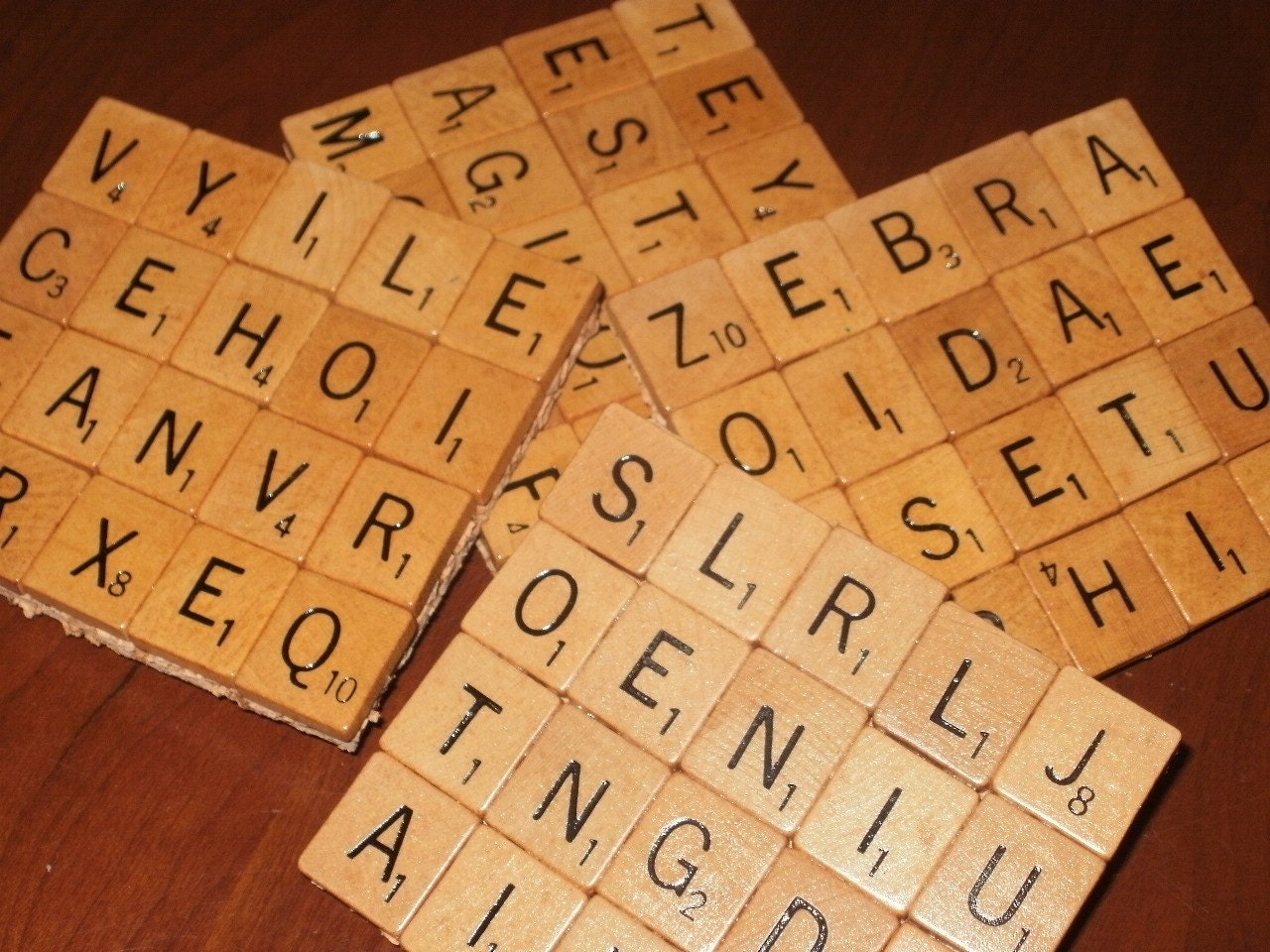 Vintage Scrabble Coasters…Made with scrabble tiles from the early 1970 ...