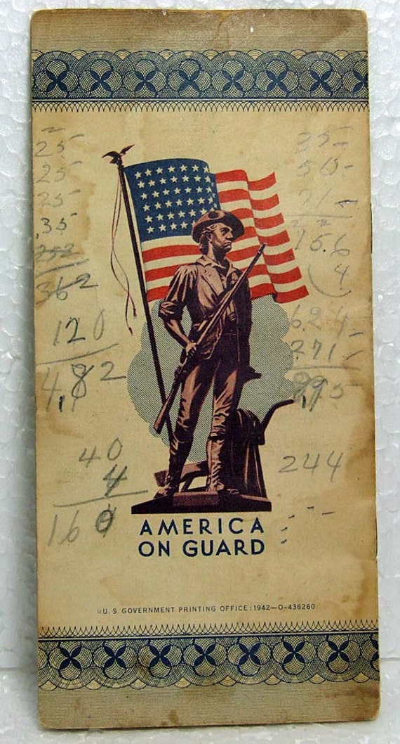 1942 1940s Twenty Five Cents 25 Defense Stamp Album United