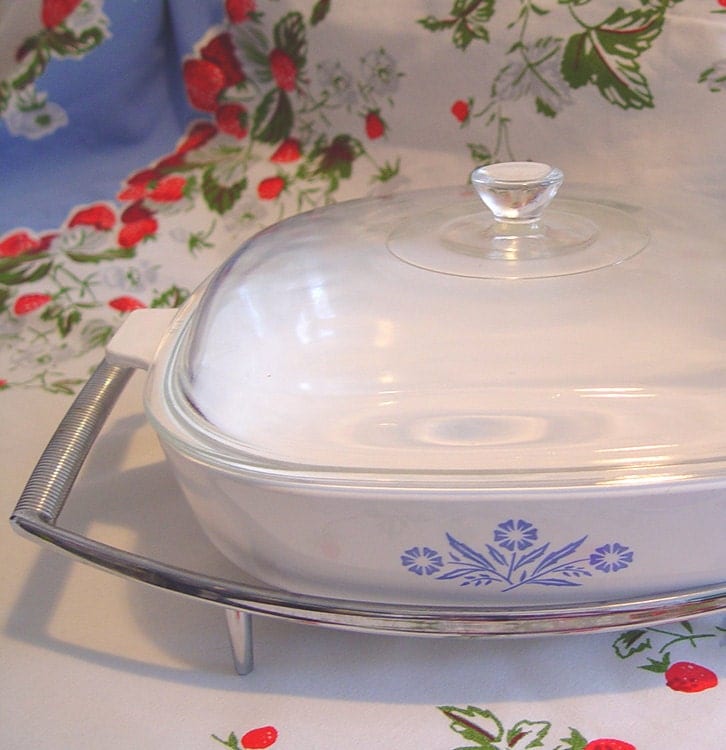 Vintage Corningware Casserole- Mid century Cornflower Blue- Metal ...