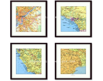 Personalized Map Art Wedding Gifts Anniversary by ArtPrintsVintage