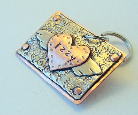 Custom ID tag for large dogs or key ring Soaring by DoggoneTags