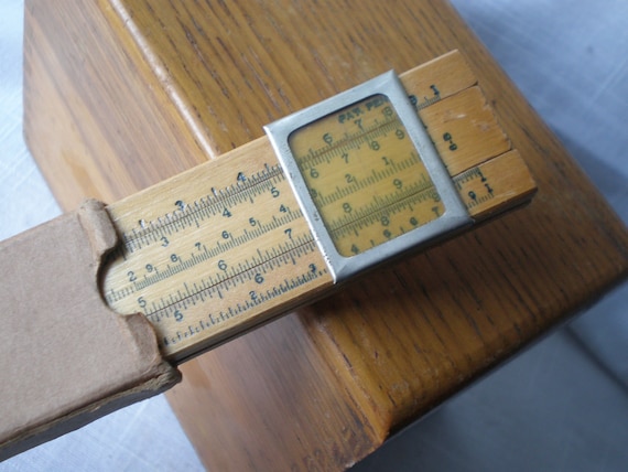 Vintage Wood Slide Rule by GiddyNowVintage on Etsy
