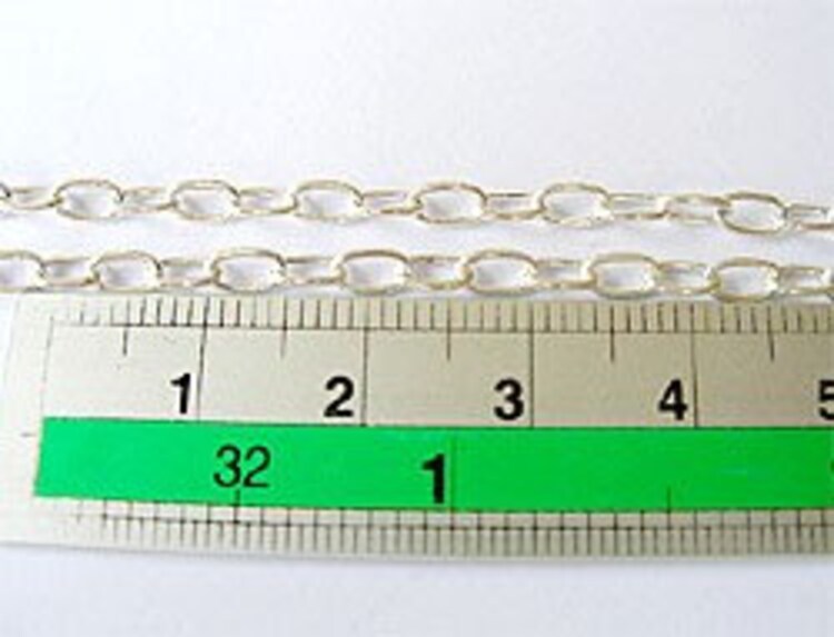 30 inches of 925 Sterling Silver Chain 3x5 mm. :th0578 by bymitena