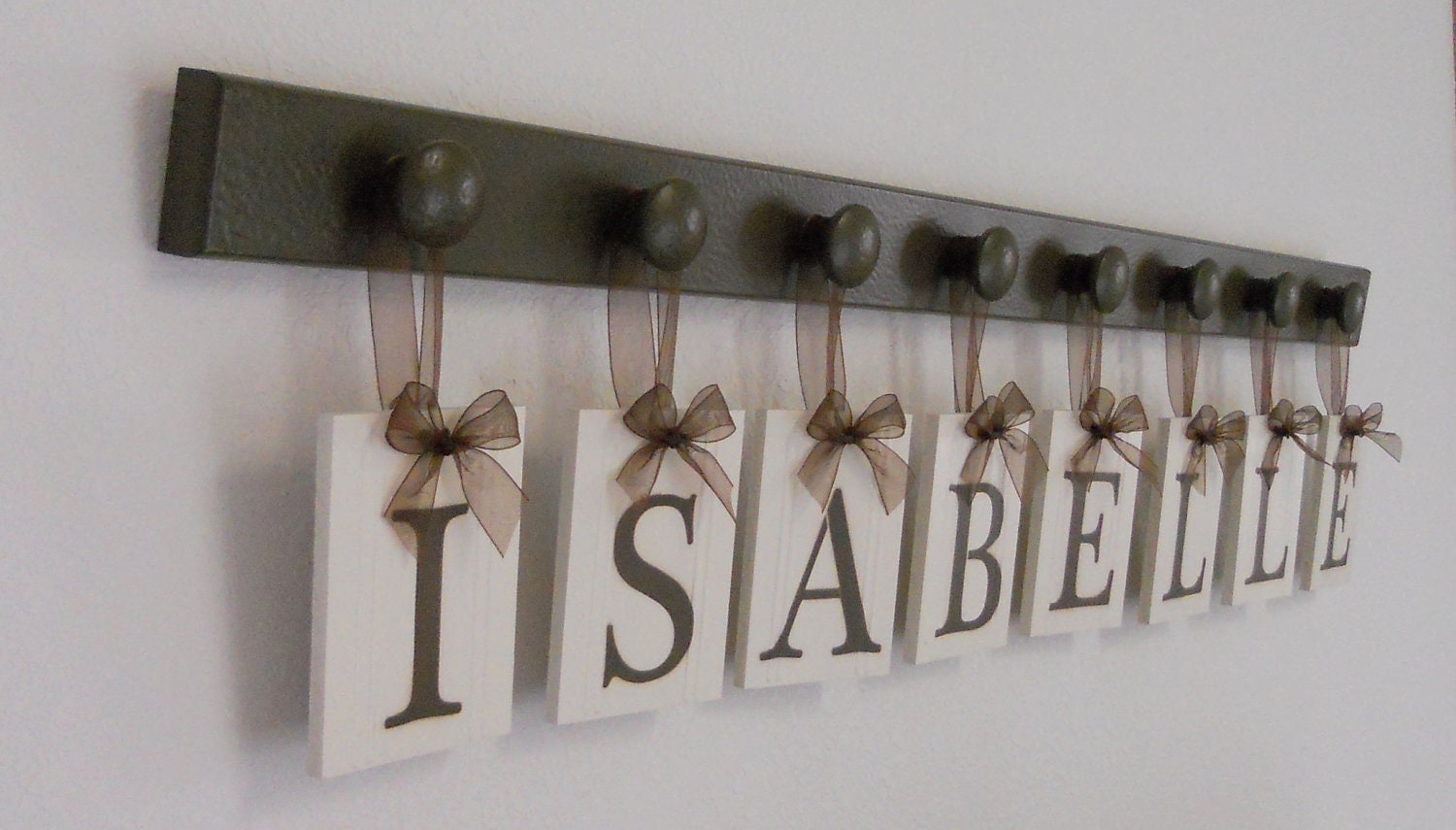 Personalized Children Name Sign includes Pegs Painted