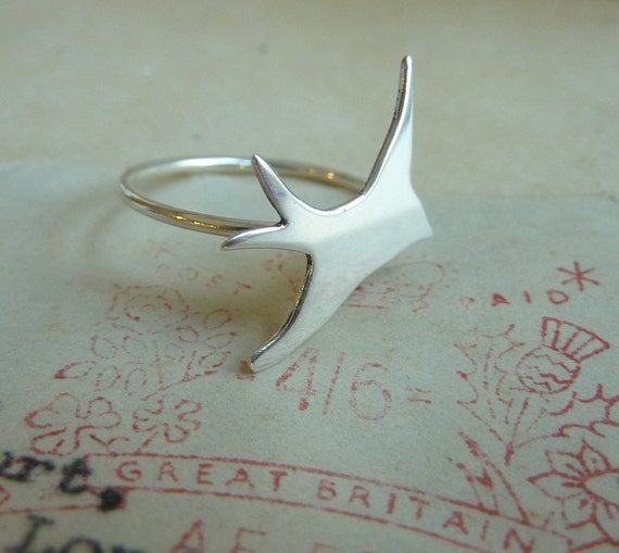 Items similar to Silver bluebird ring on Etsy