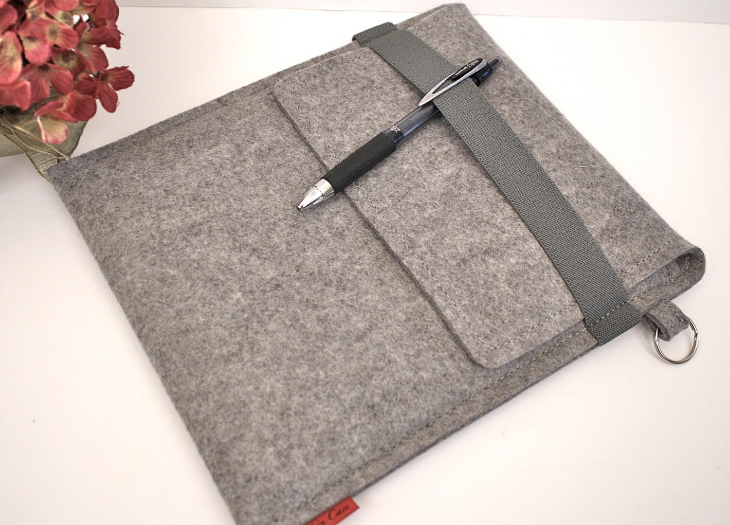 iPad Case Wool 3mm Felt Granite with Elastic by PinsnNeedlesCases