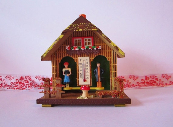 Vintage Wooden German Weather House