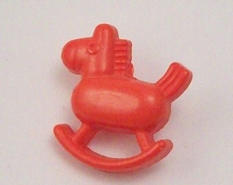 Red rocking horse | Etsy