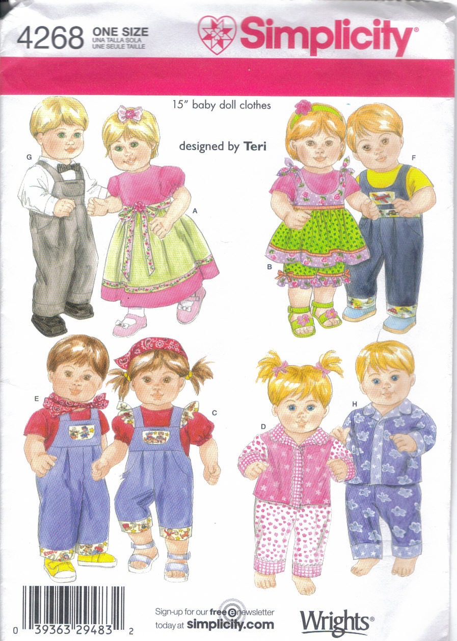 15 Baby doll outfits Pattern Simplicity 4268 boy