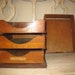Vintage Wooden Desk Organizer Inbox Outbox