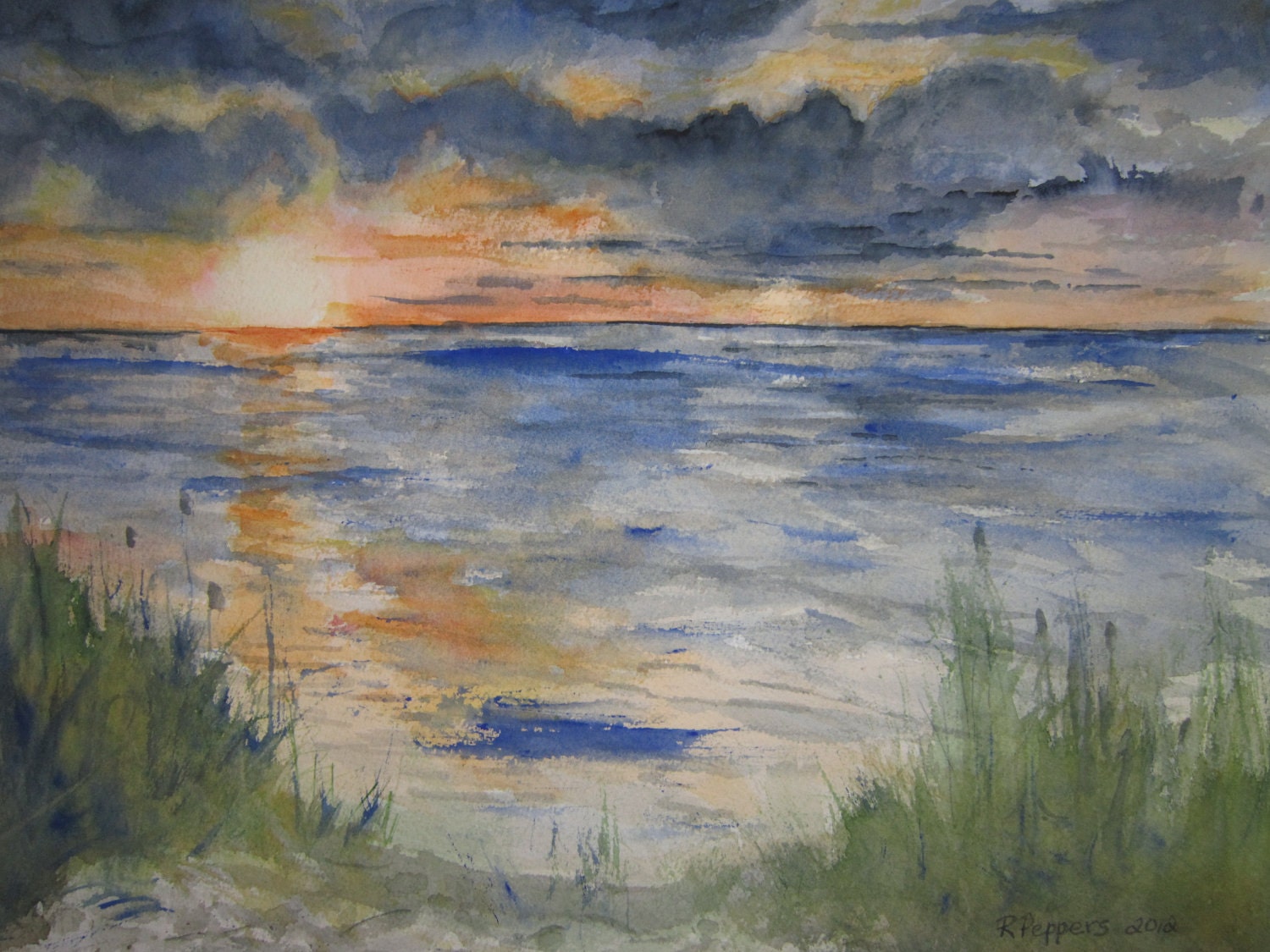 Original Watercolor Seascape Painting 11x15watercolor