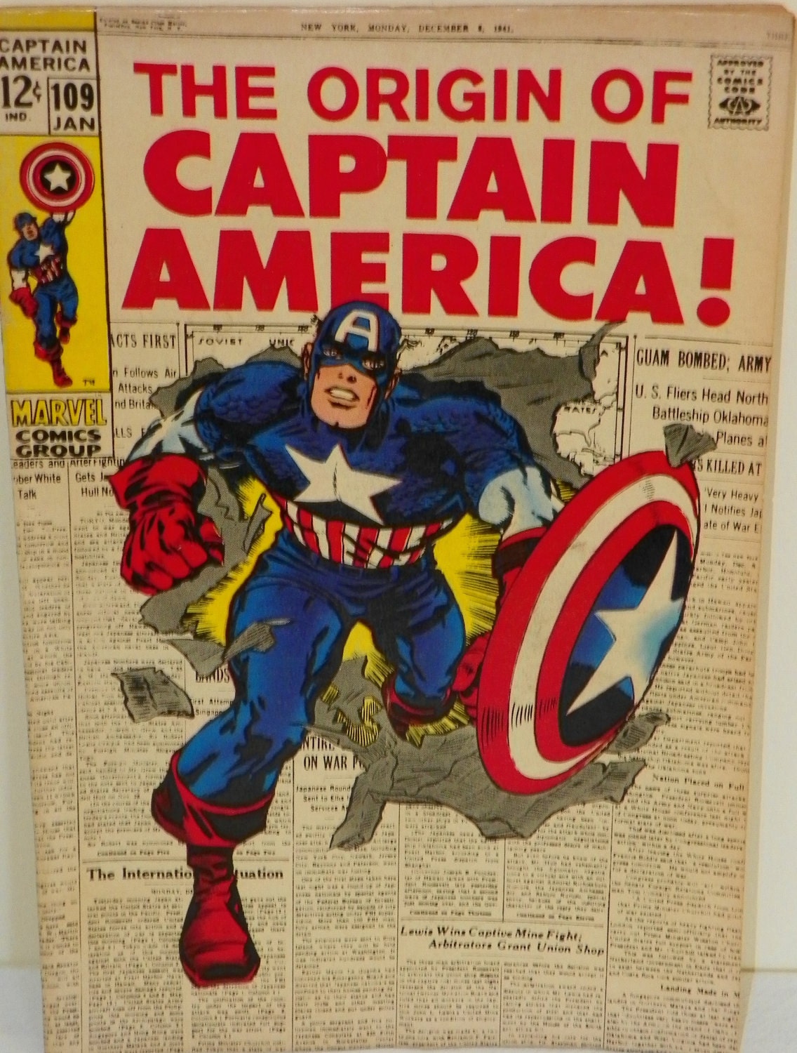 Vintage Marvel Comic Captain America Jan.1969 / Cover Art
