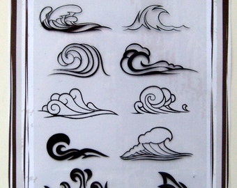 Ocean wave stamp | Etsy