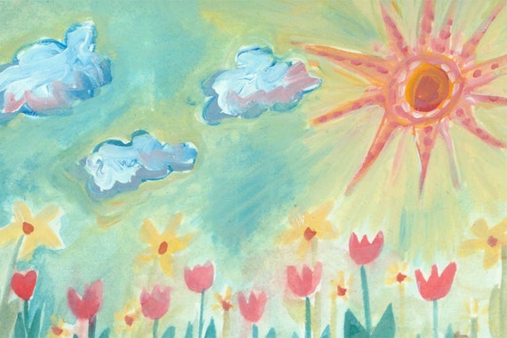 original watercolor A Sunshine Day