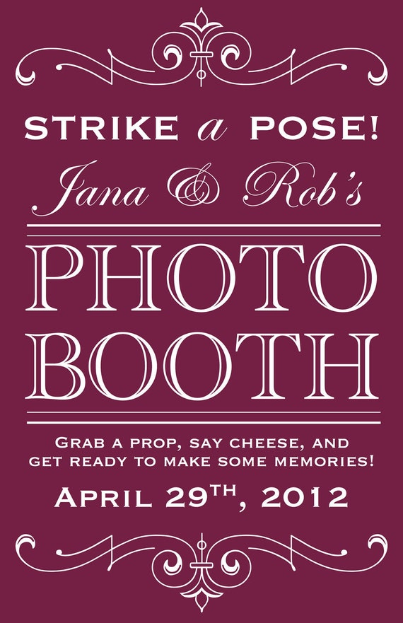 Wedding Photo Booth Sign or Poster DIY by WeddingsByJamie on Etsy