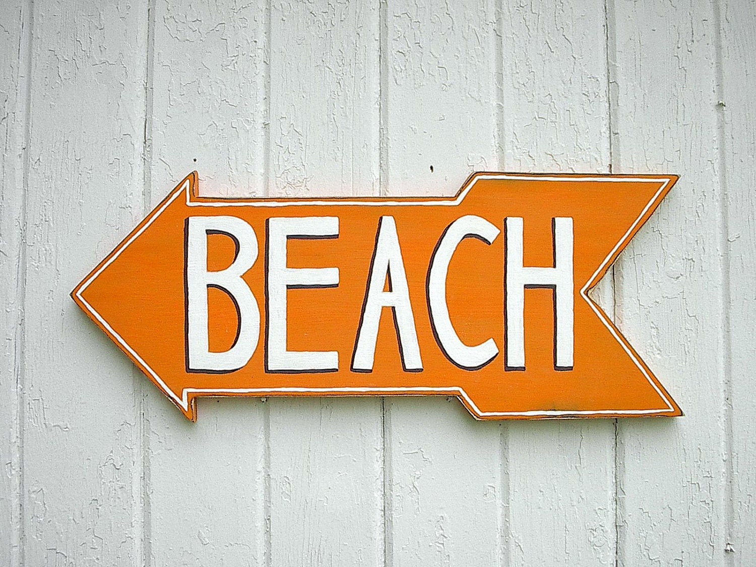 Items similar to Beach sign wood sign orange shabby chic sign lake sign ...