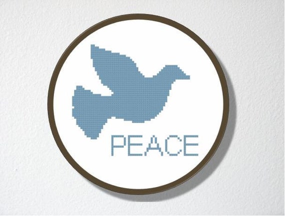 Counted Cross stitch Pattern PDF. Instant download. Peace