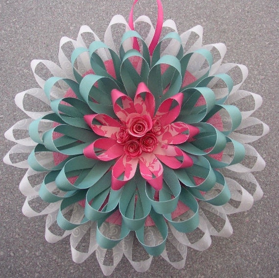 1950's Paper Loop Hanging Wedding Bouquet Wreath