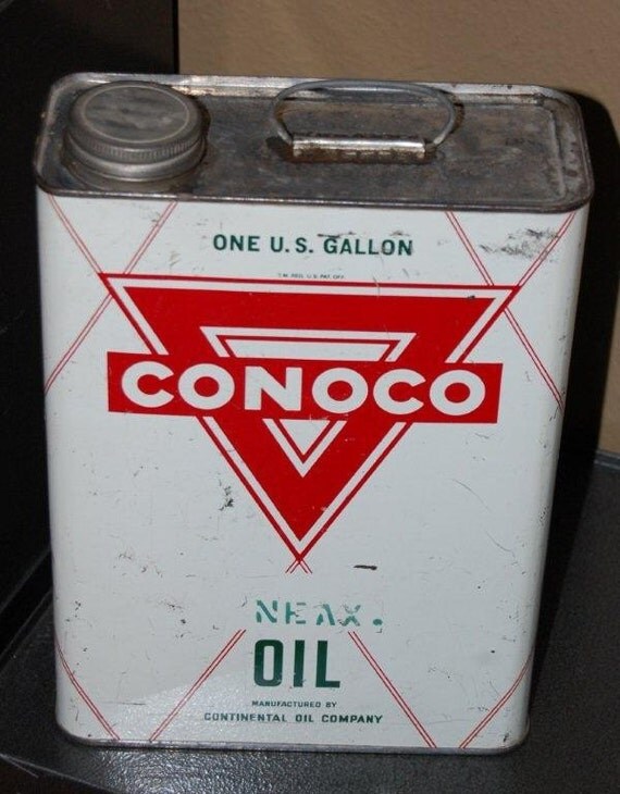 Vintage Conoco Oil Can Empty by NayaStudio on Etsy