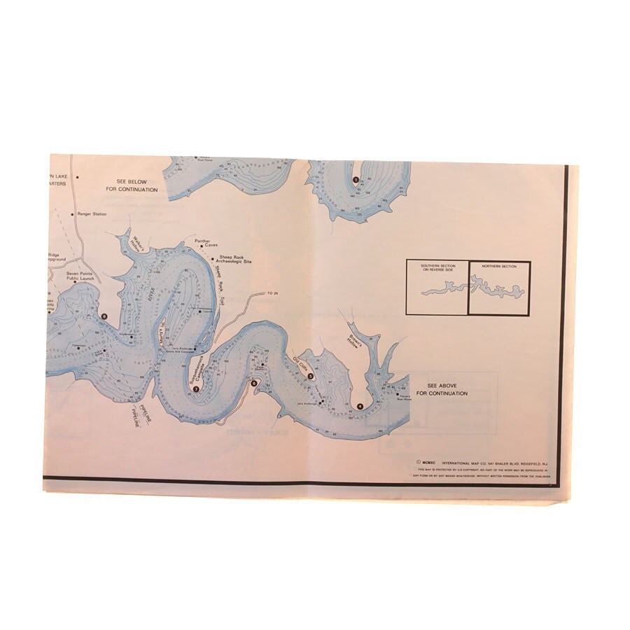 Vintage Angler's Aid Map Raystown Lake Sub-Surface
