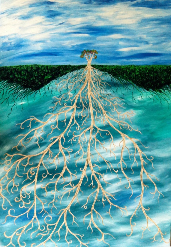 Items similar to Tree Roots- Original Painting on Etsy
