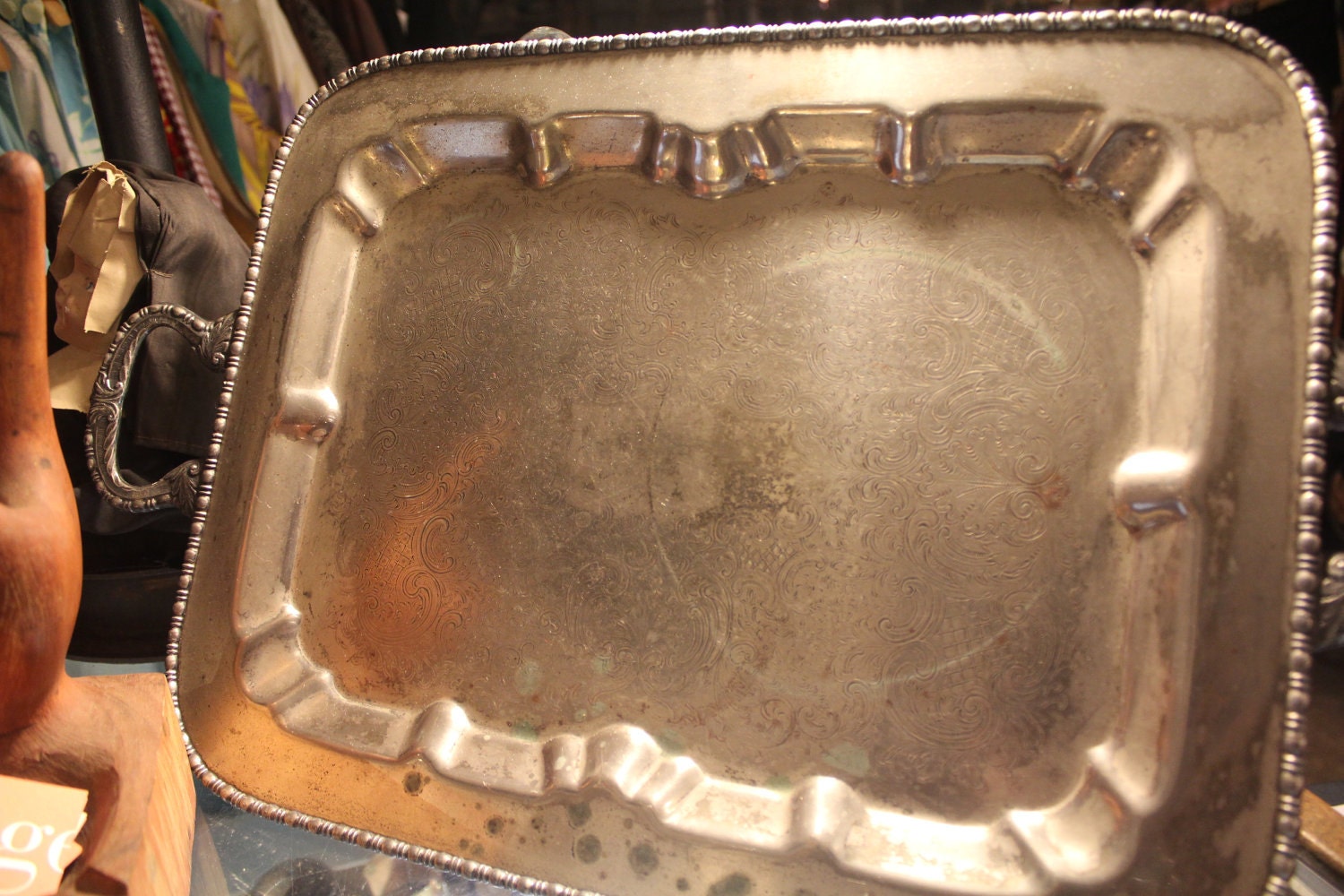 Rare. Demi-Chic, Holiday-Fabulous, Antique Silver-Handled Serving Tray ...