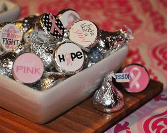 Pink ribbon sticker | Etsy